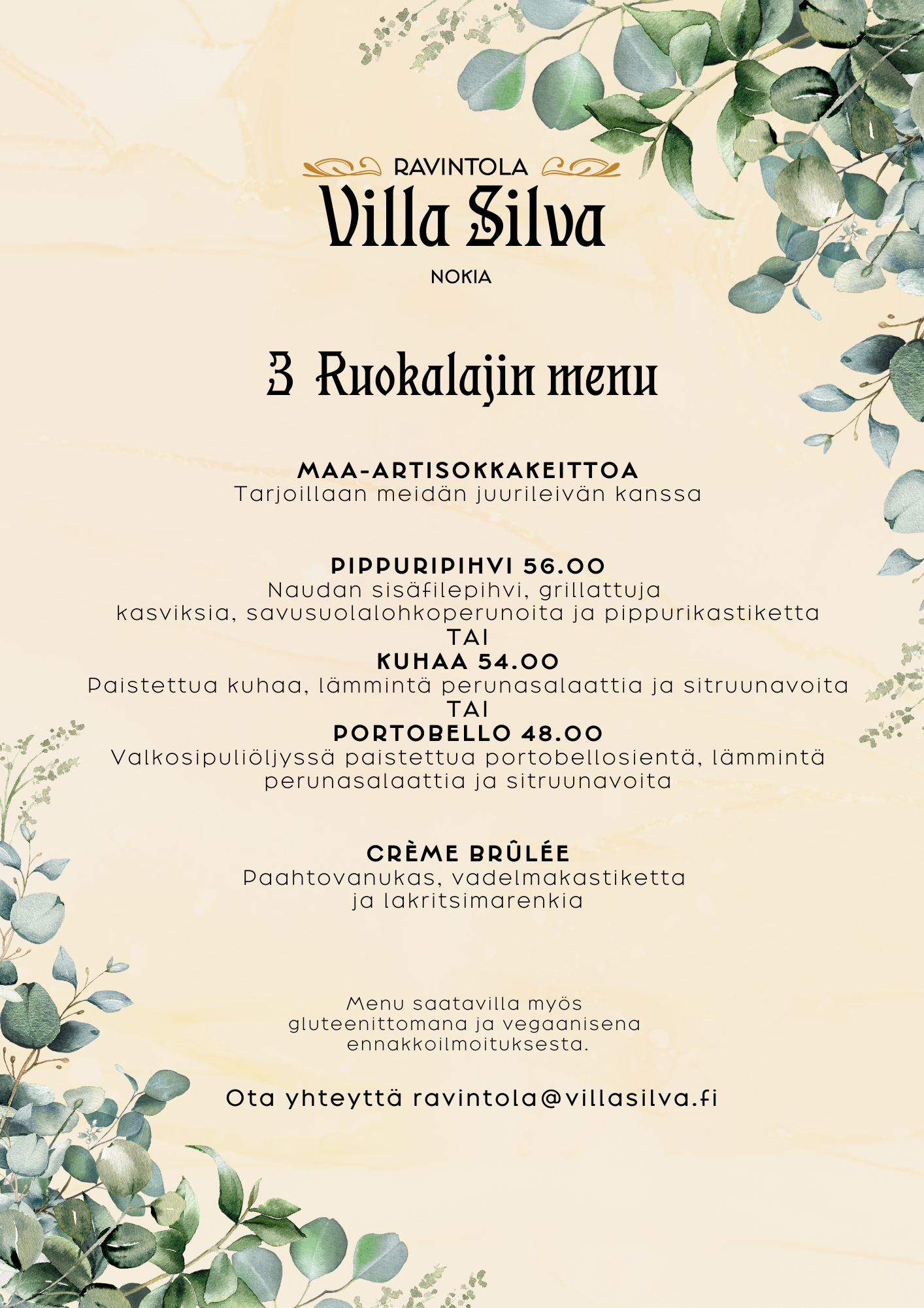 Menu – Villa Silva